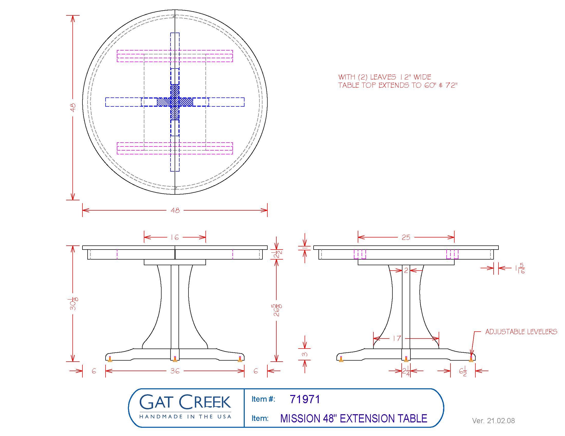 Mission Round Extension Table