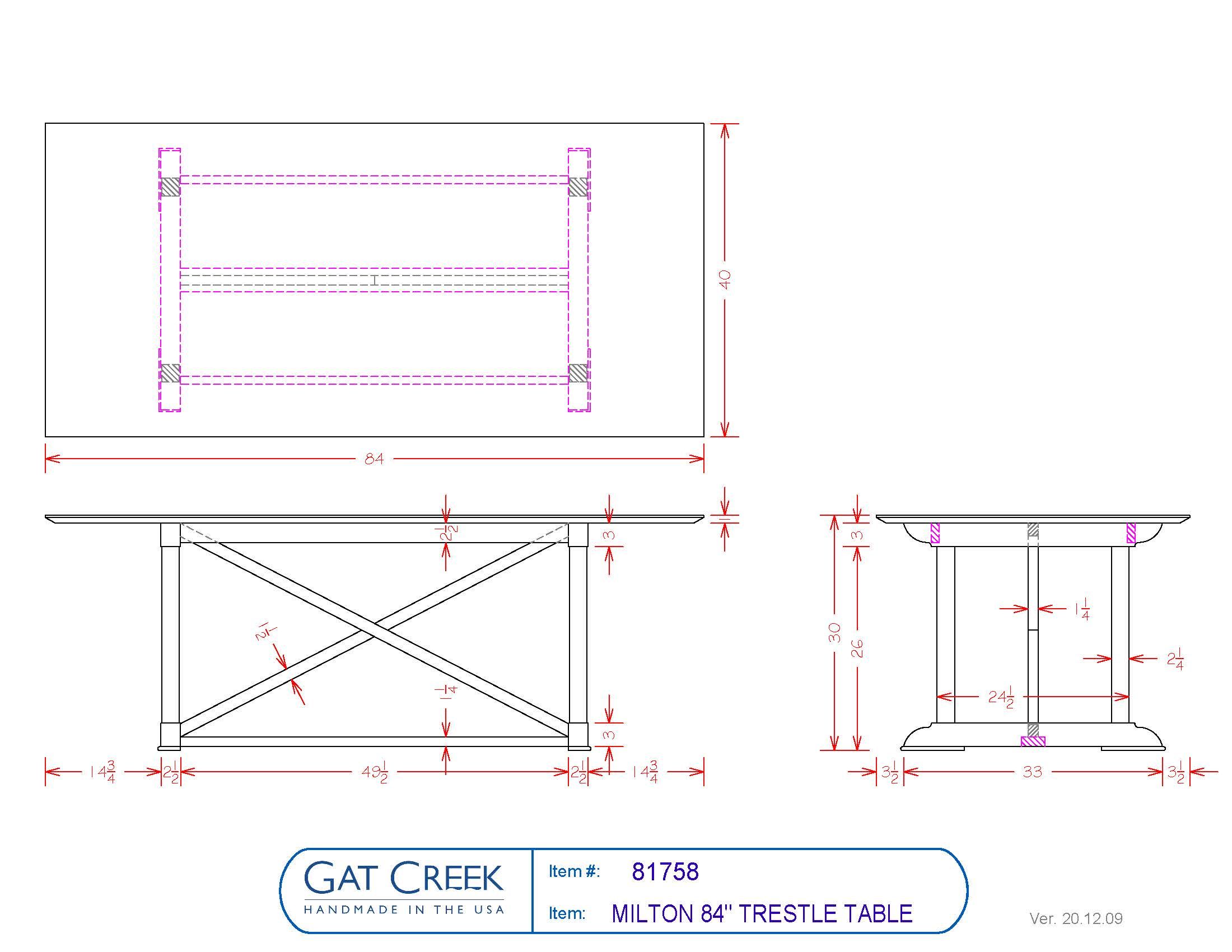 Milton Trestle Table