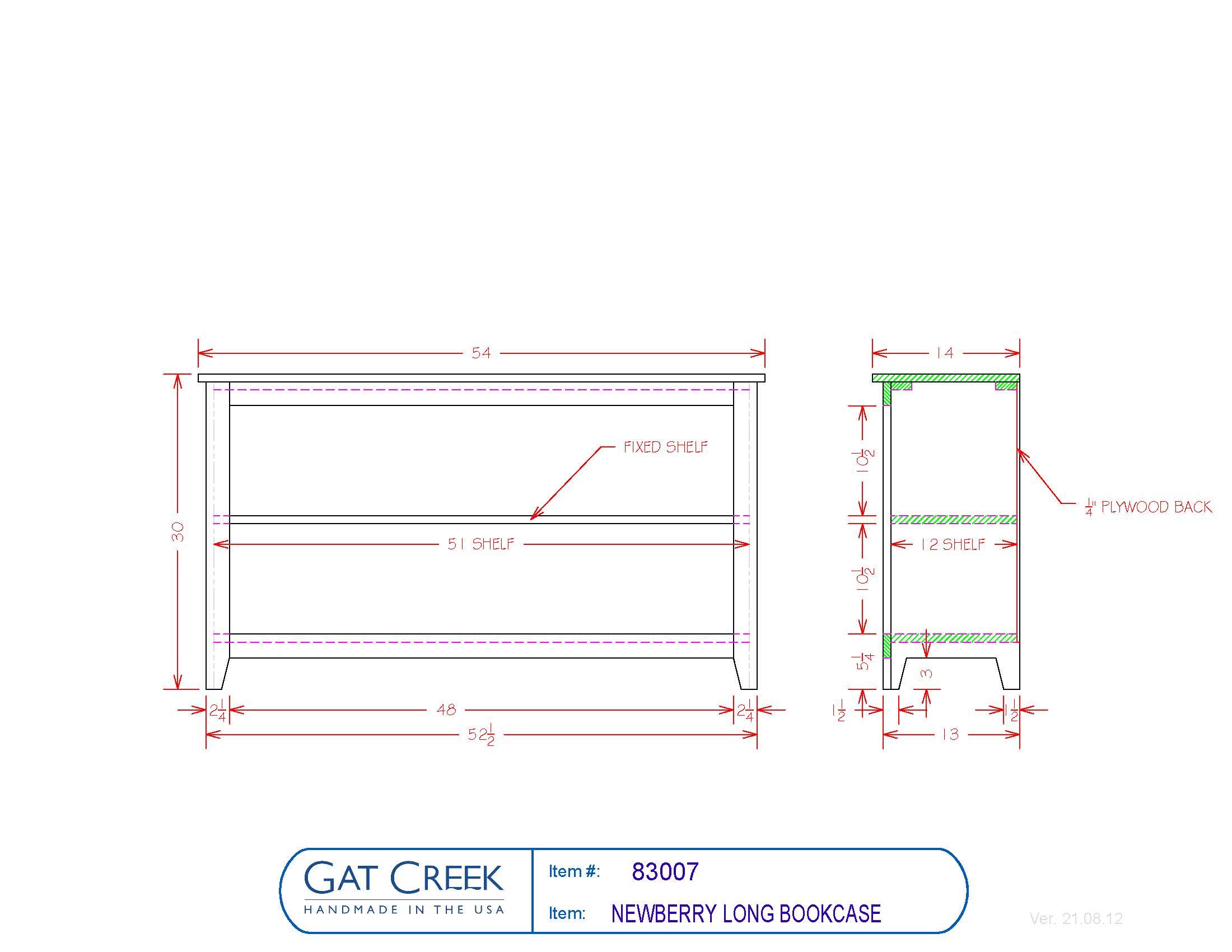 Newberry Long Bookcase