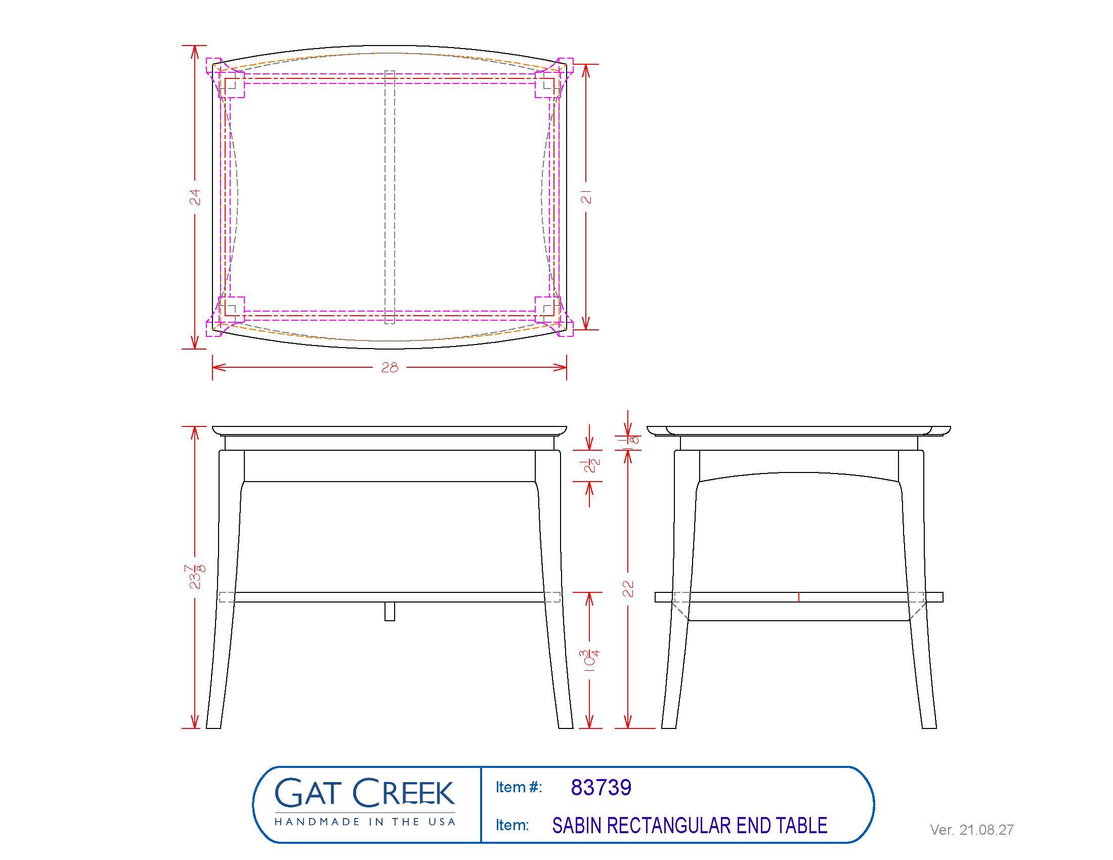 Sabin Rectangular End Table