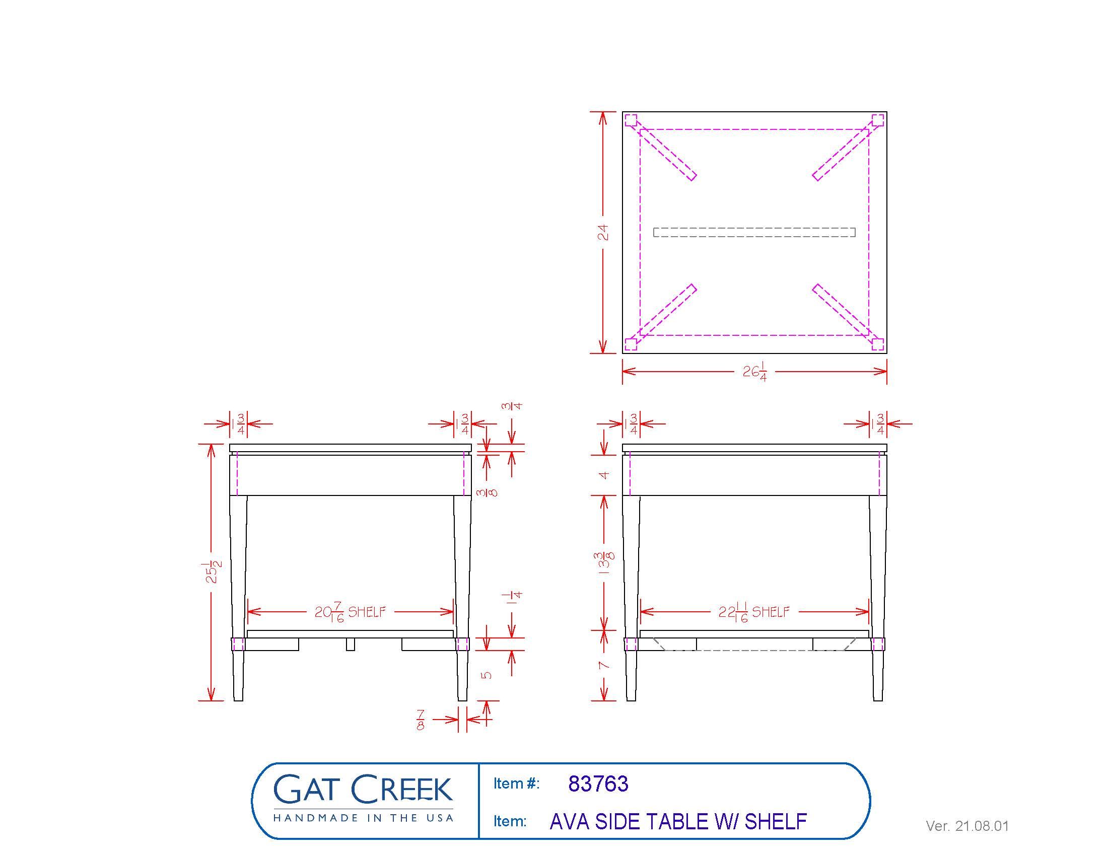 Ava Side Table w/ Shelf