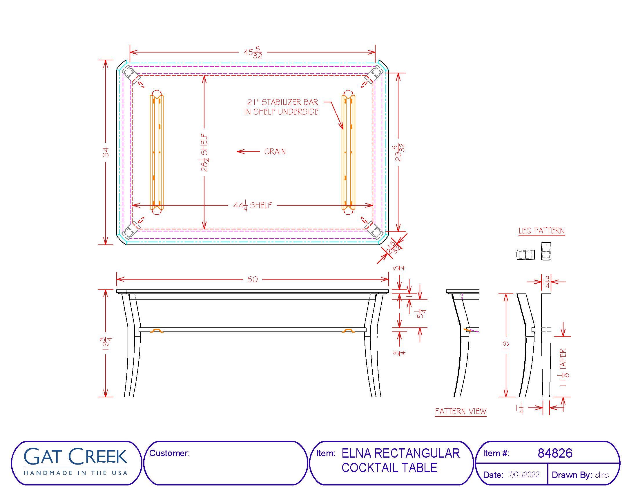 Elana Rectangular Cocktail Table