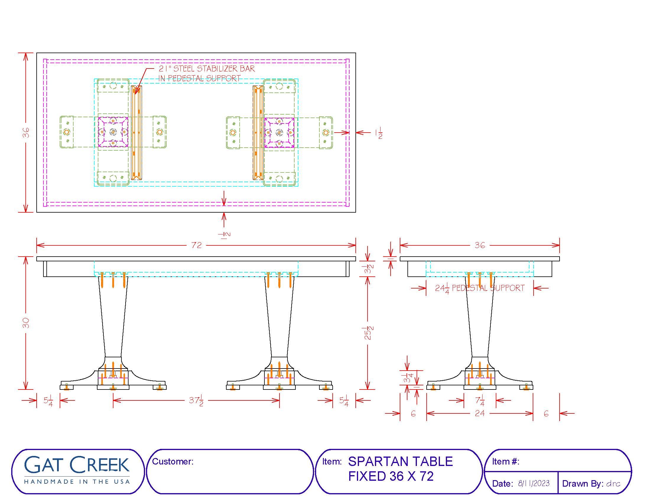 Spartan Rectangular Fixed Top